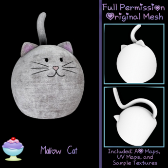 Second Life Marketplace - [Sherbert] Full Perm Mallow Cat (ADD)